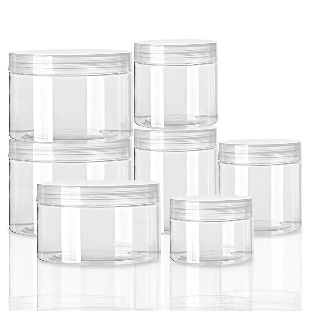 [Type 2] Plastic Round Jar Basic Storage Box Container with Transparen