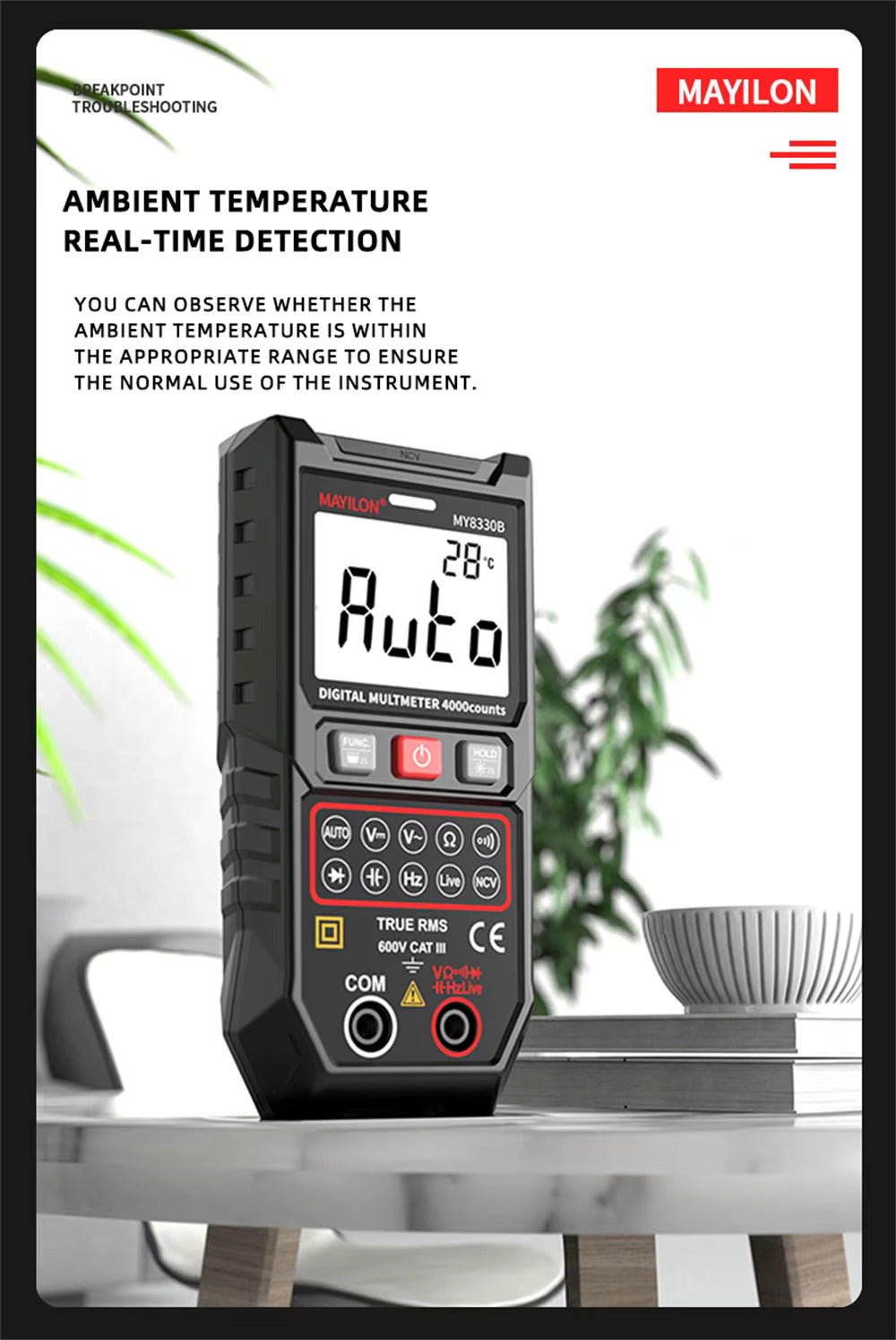Buy Digital Multimeter with 4000 Counting Values with Automatic Measuring