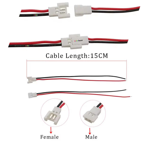Buy 2-Pin Male and Female Connector | Makerbazar