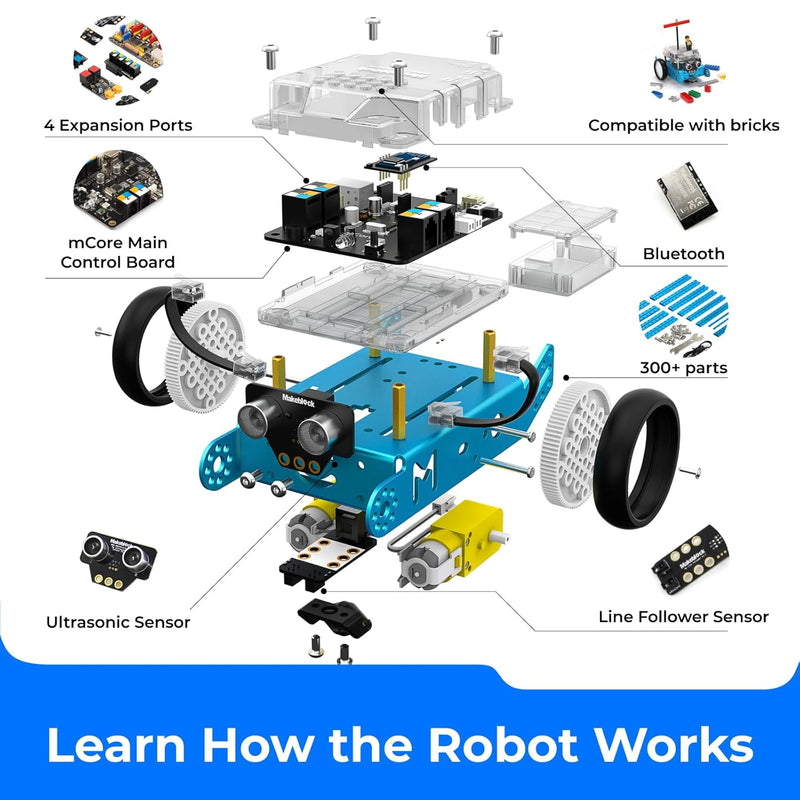 Makeblock mBot V1.1 Bluetooth Educational Robot Kit – Learn Coding ...