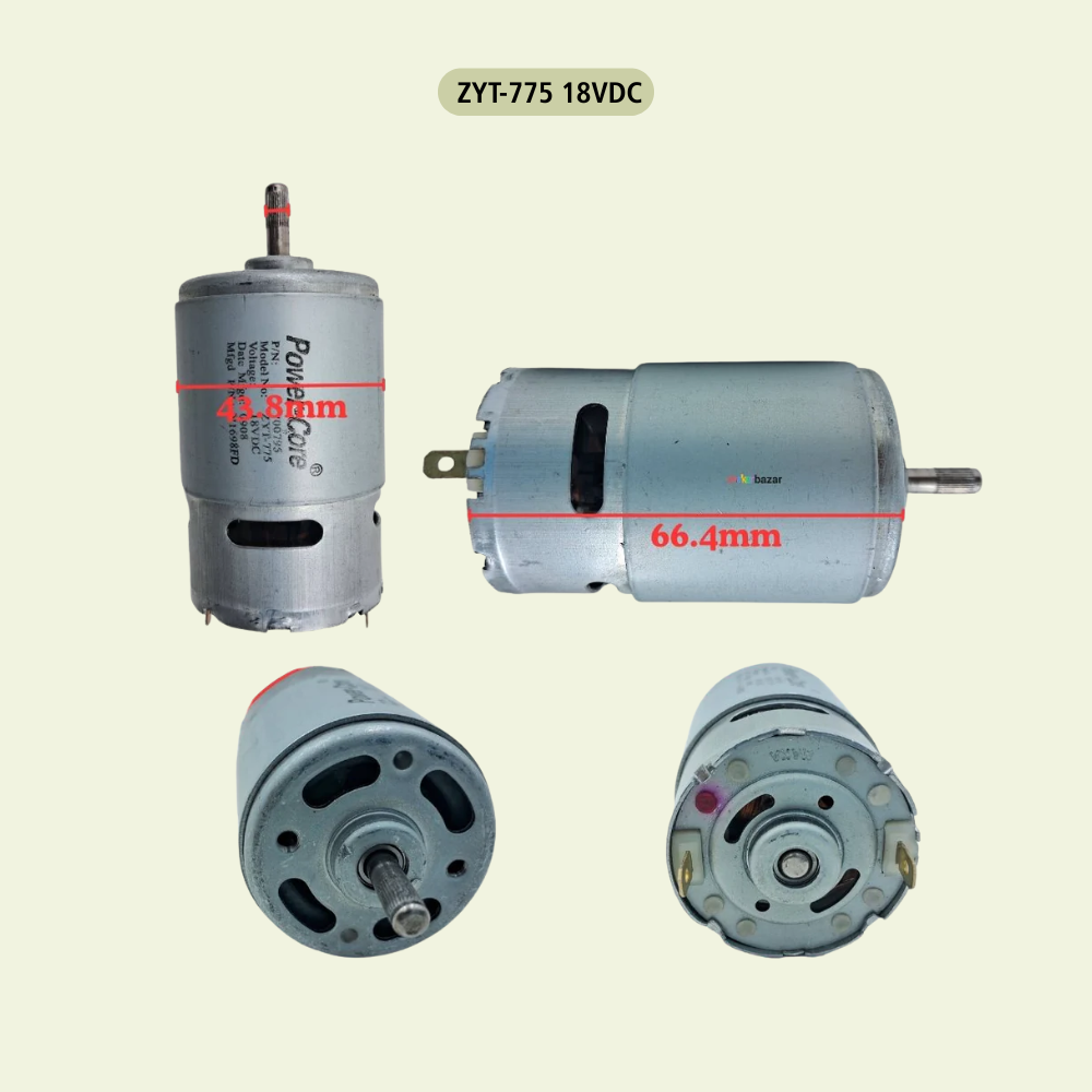 High-Torque Dual Ball Bearing Drill Motor | 18–20V DC 775 Series