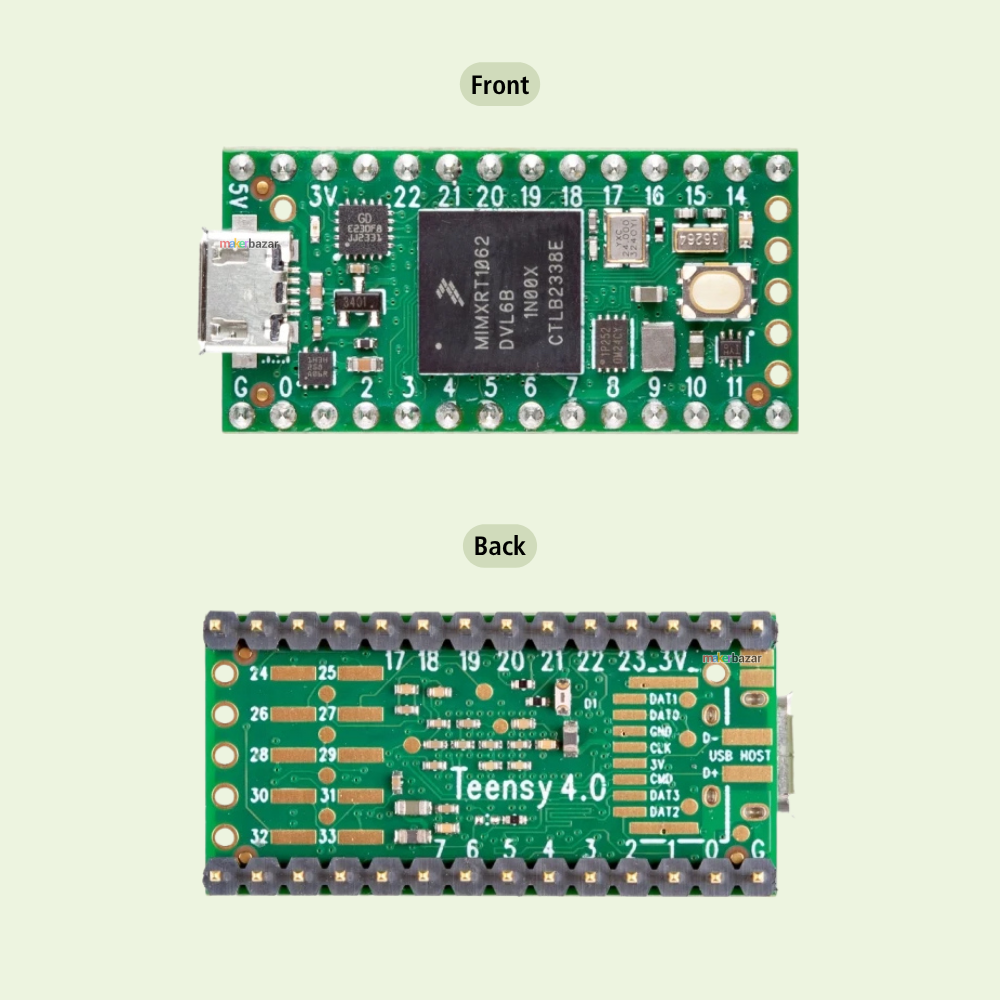 Teensy 4.0 Development Board with Headers – ARM Cortex-M7 600MHz