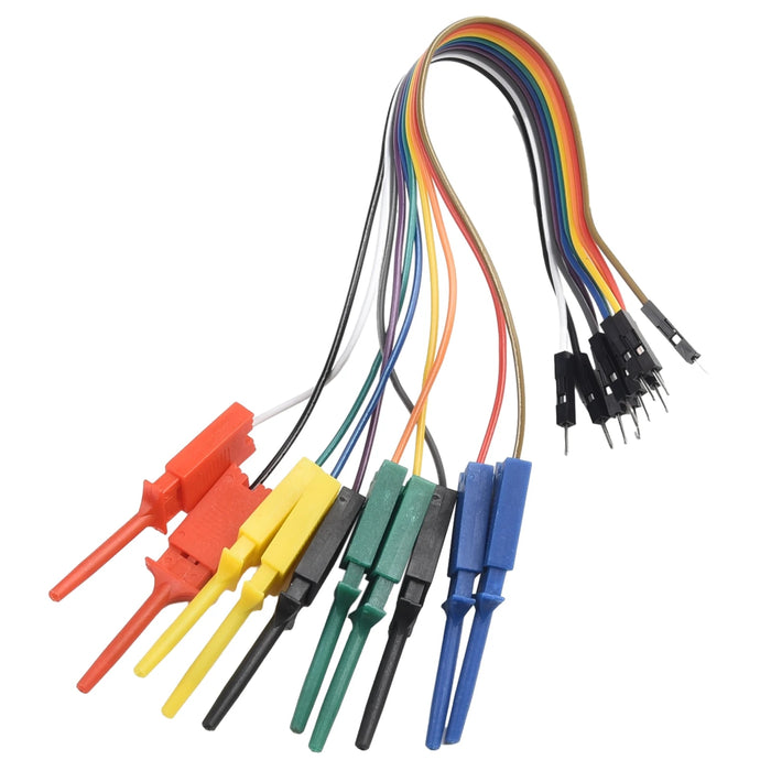 10Pins Dupont to Test Hook Clip Logic Analyzer Test Folder for USB Sal