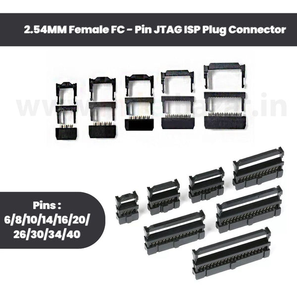 Buy 2.54MM Female FC - Pin JTAG ISP Plug Connector | Makerbazar