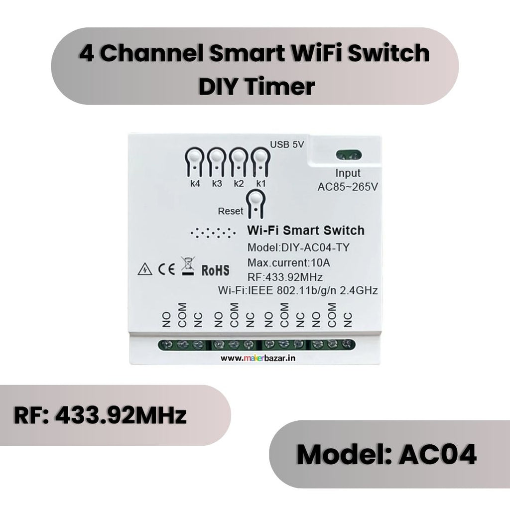 Buy AC Tuya Smart WiFi Switch DIY Timer | Makerbazar