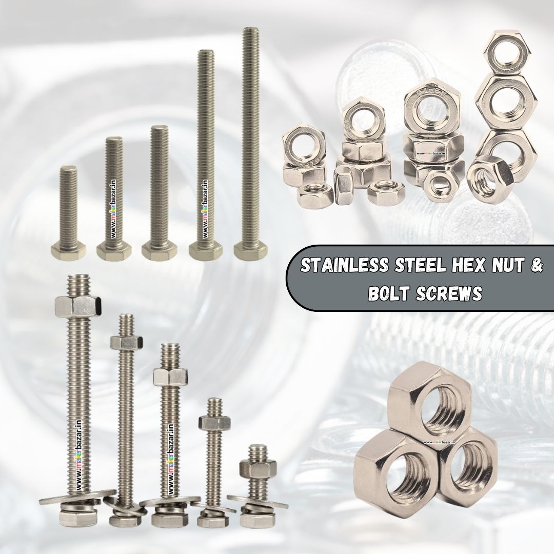 Buy Stainless Steel Hex Nut & Bolt Screws | Makerbazar