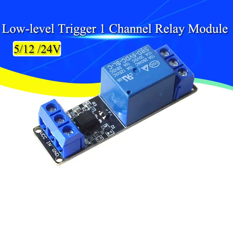 1-Channel Relay Module – 5V/12V/24V Low-Level Trigger with Optocoupler ...