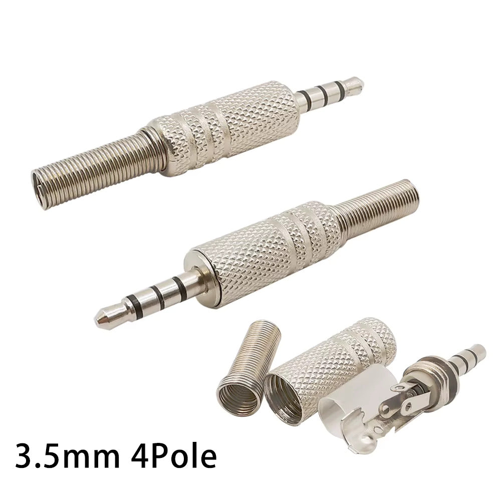[Design-2] Full Metal Audio Jack Connector Male With Spring Tail