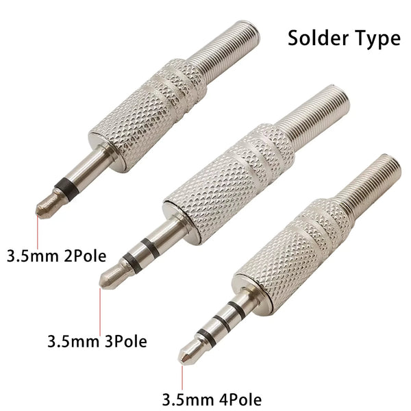 [Design-2] Full Metal Audio Jack Connector Male With Spring Tail