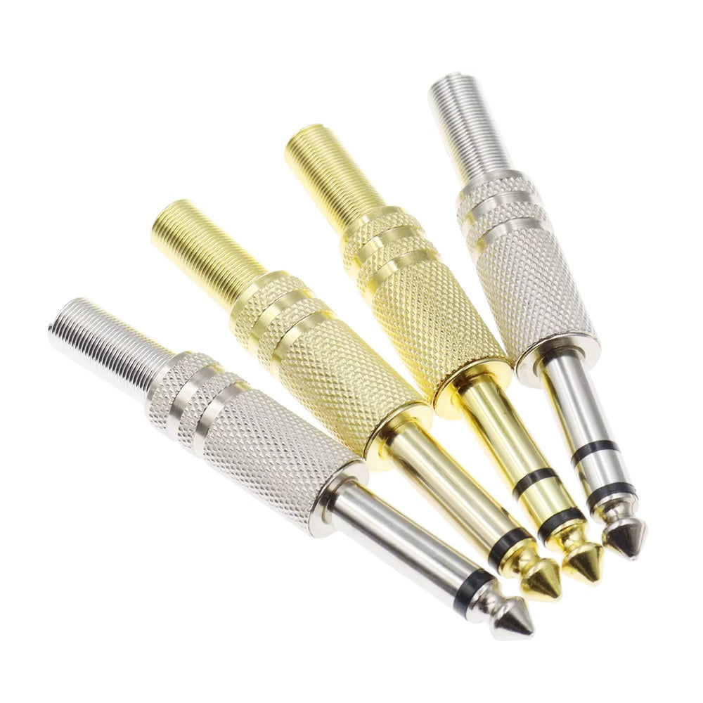 [Design-2] Full Metal Audio Jack Connector Male With Spring Tail