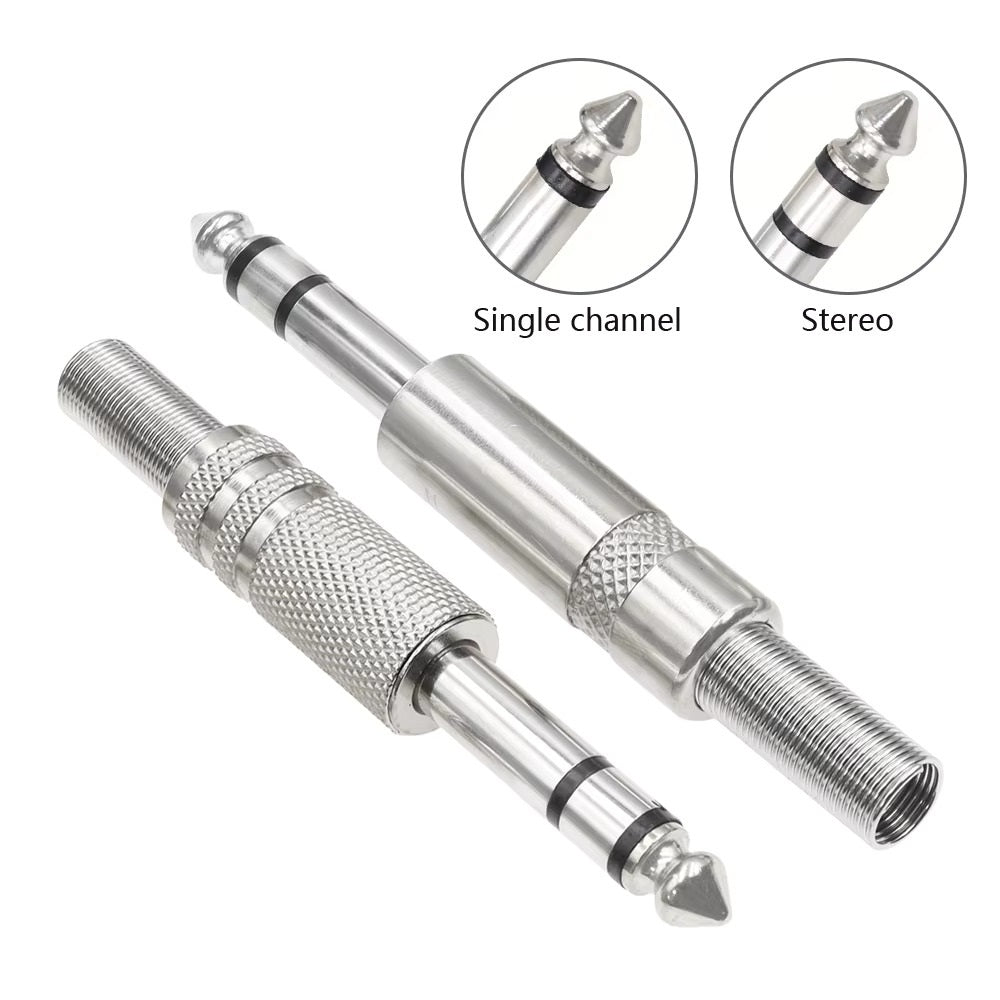 [Design-2] Full Metal Audio Jack Connector Male With Spring Tail
