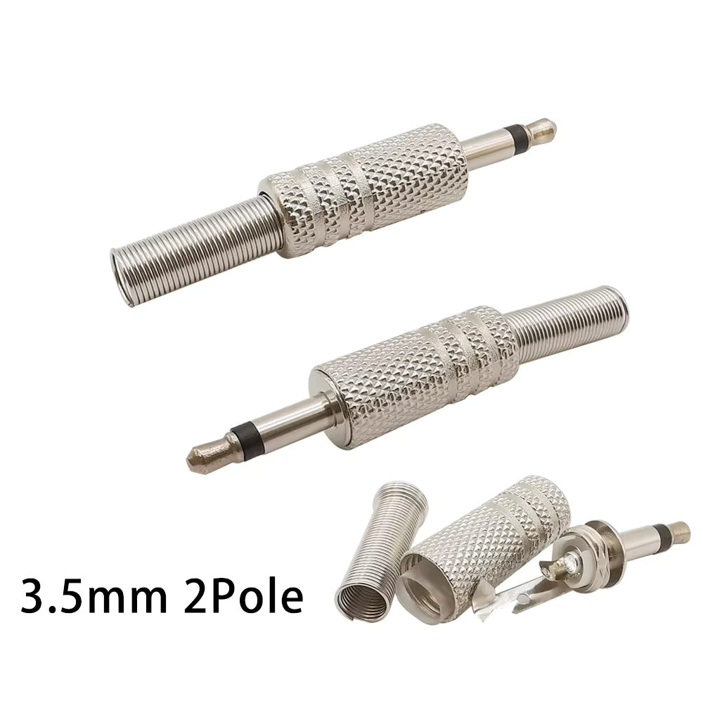 [Design-2] Full Metal Audio Jack Connector Male With Spring Tail