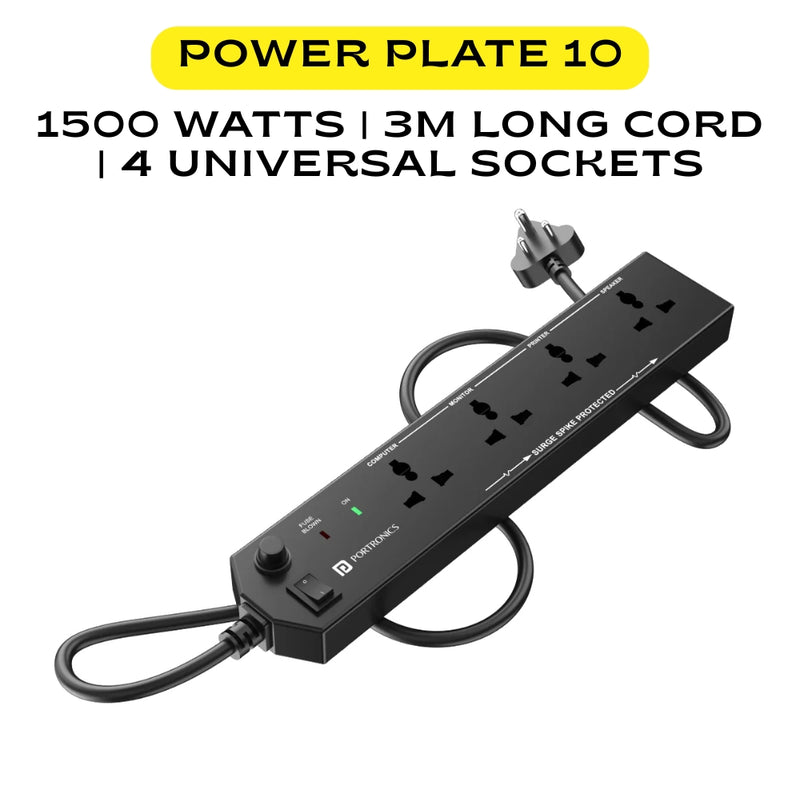Portronics Spike‑Guard Power Extension Board – Safe Surge‑Protected ...