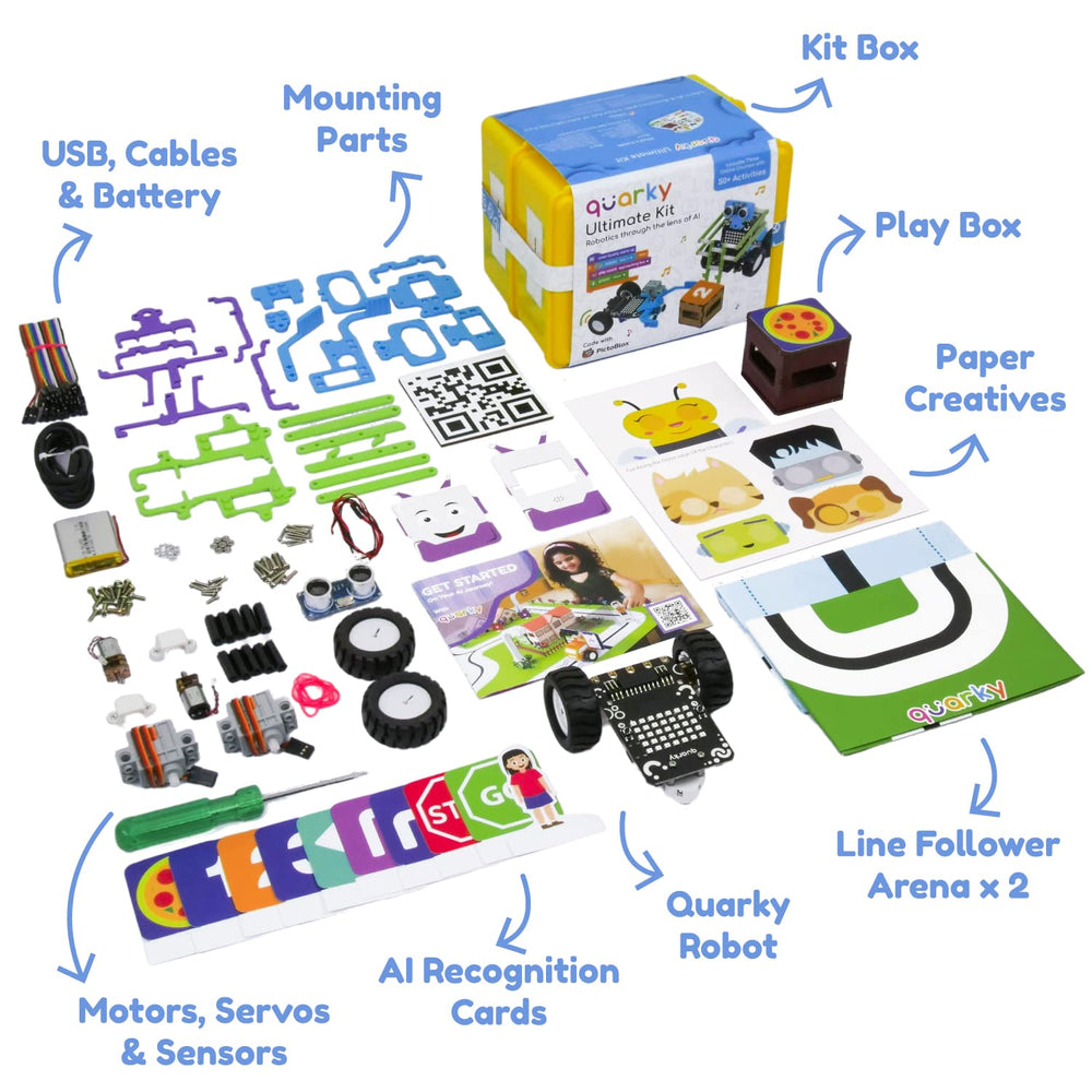 Quarky Ultimate Kit | Advanced AI Robot Toy Kit for 7+ Year Kids with