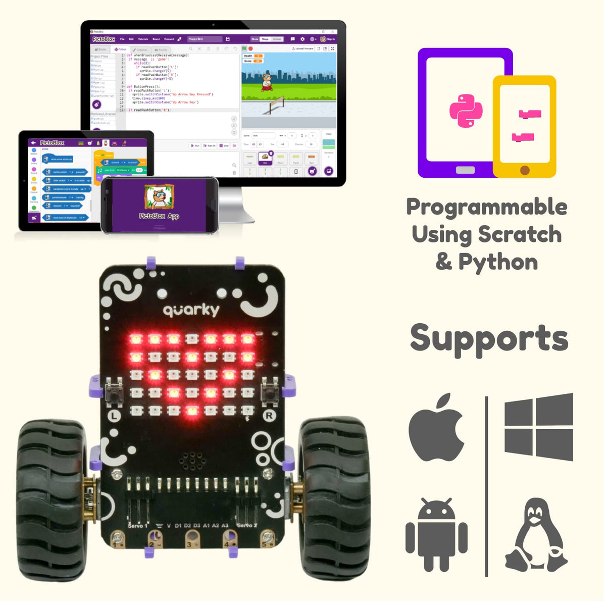 Quarky Ultimate Kit | Advanced AI Robot Toy Kit for 7+ Year Kids with