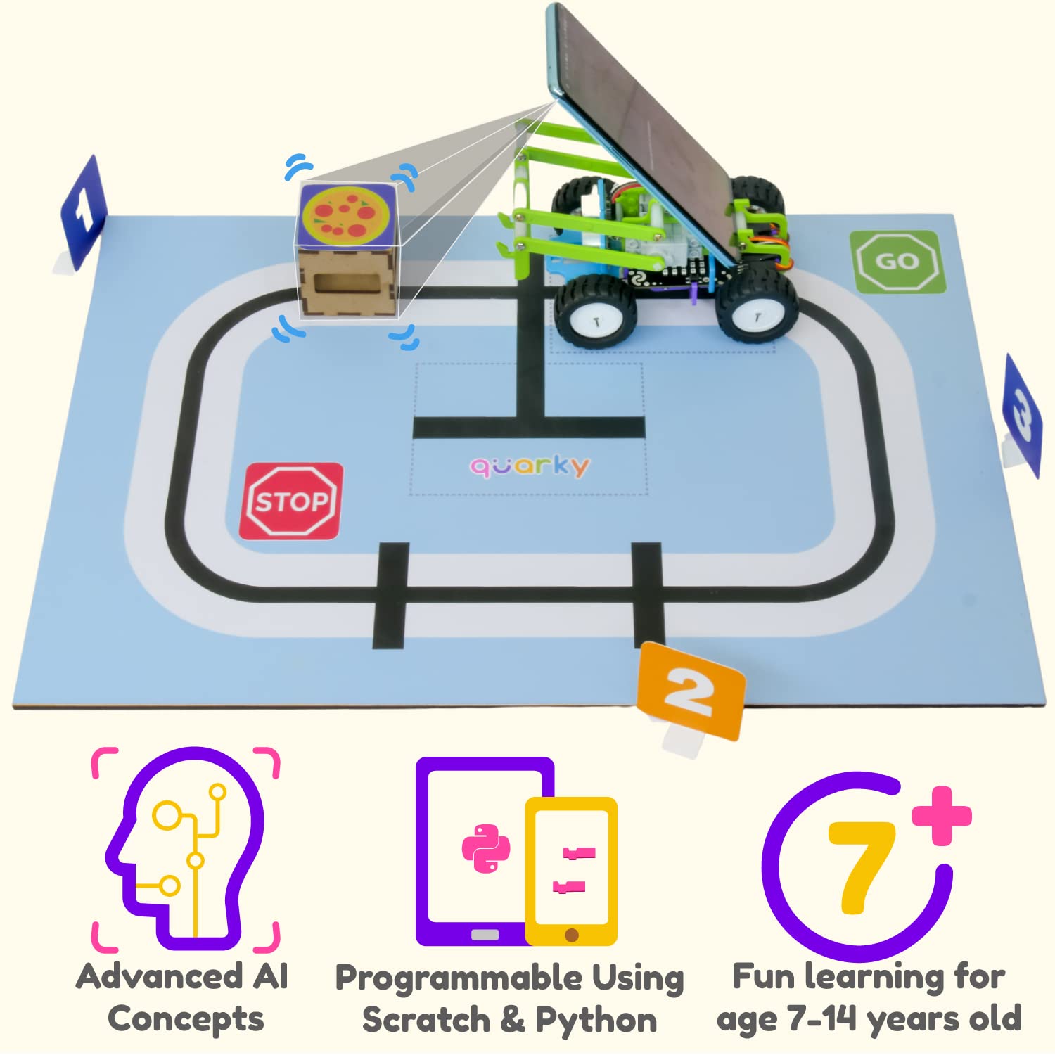 Quarky Ultimate Kit | Advanced AI Robot Toy Kit for 7+ Year Kids with