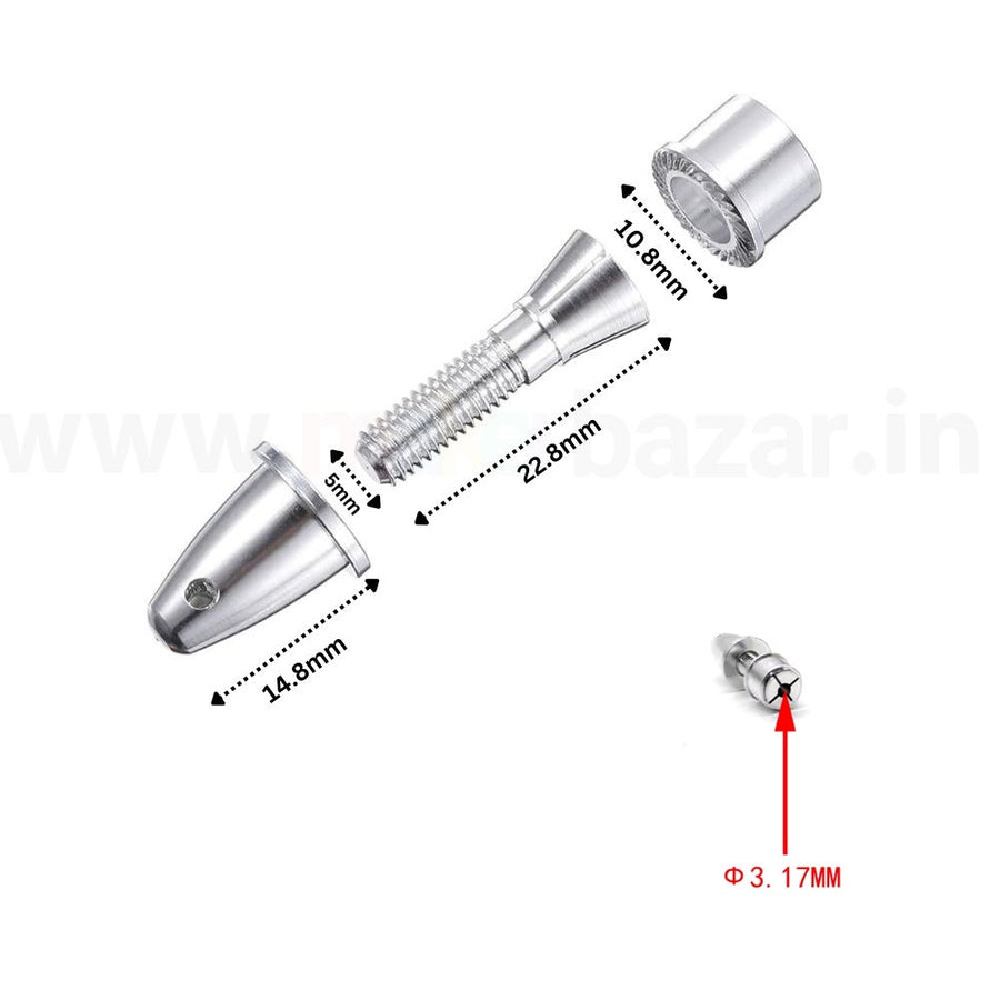 Buy Durable RC Aluminum Bullet Propeller Adapter | Makerbazar