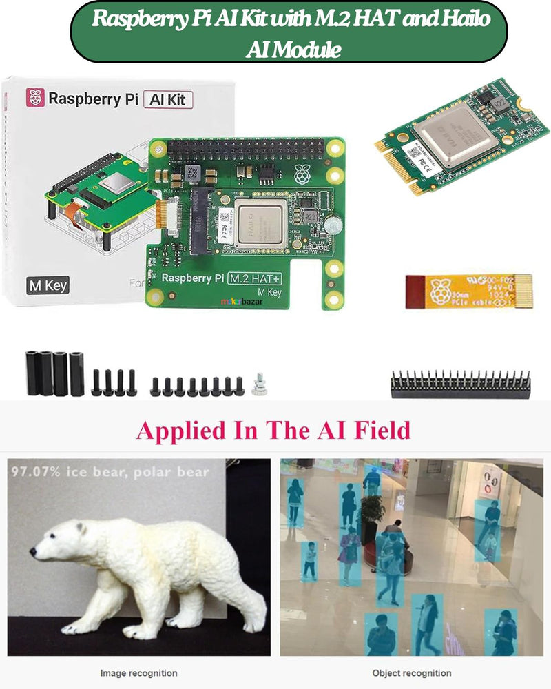 Buy Raspberry Pi AI Kit with M.2 HAT & Hailo | Makerbazar