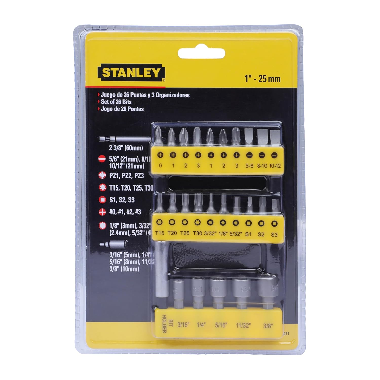 STANLEY 68-071-23 26-Piece Ratcheting Screwdriver Bit Set – Chrome Vanadium