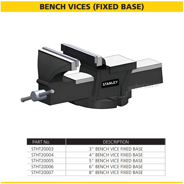 Stanley Fixed Base Bench Vices – 3 to 8 Inch (STHT20003-7) India