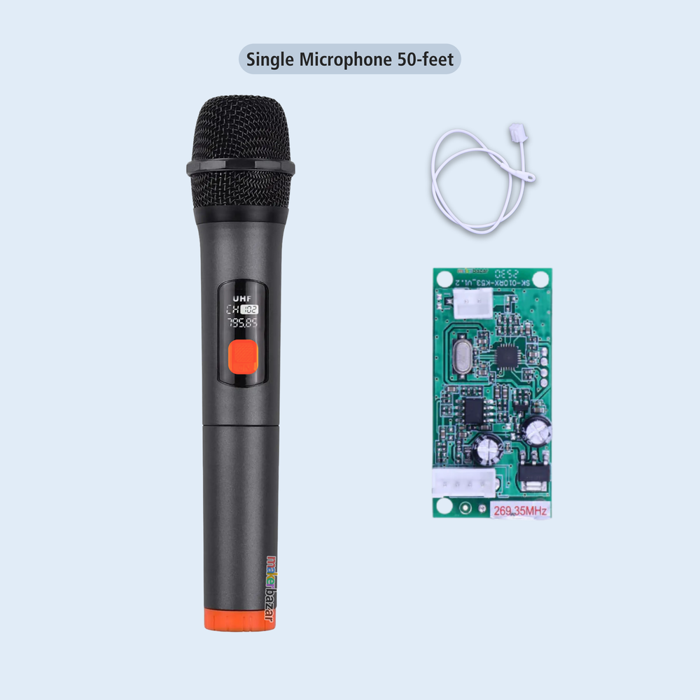 Wireless Microphone with Receiver for Karaoke & PA Systems
