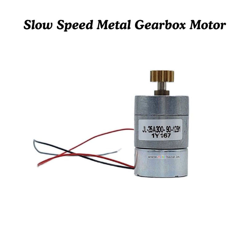 Buy Metal Gear Motor With 12 Teeth knurled Shaft | Makerbazar