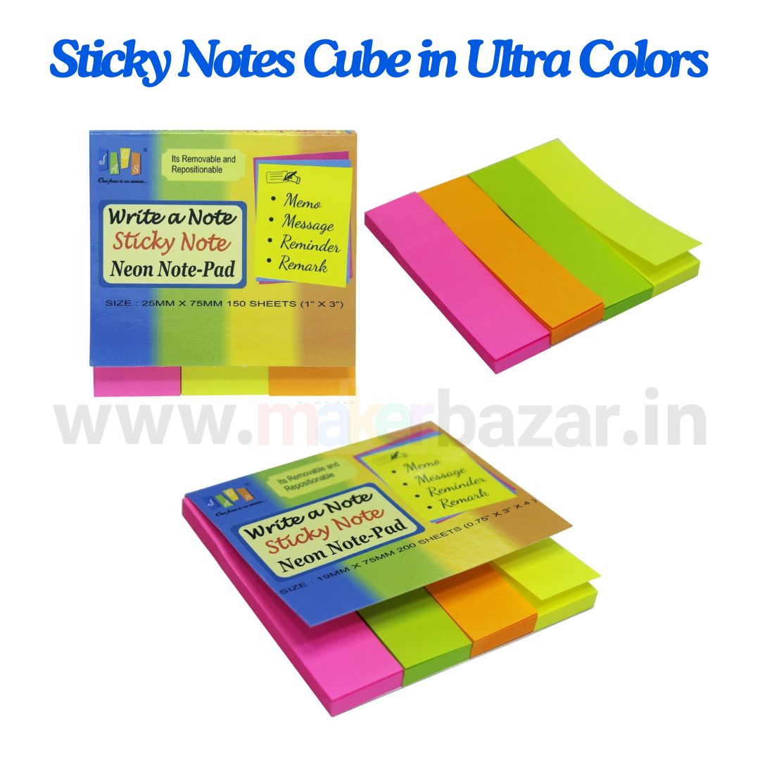 Buy Ultra Colors Sticky Notes Cube For Organization |Makerbazar