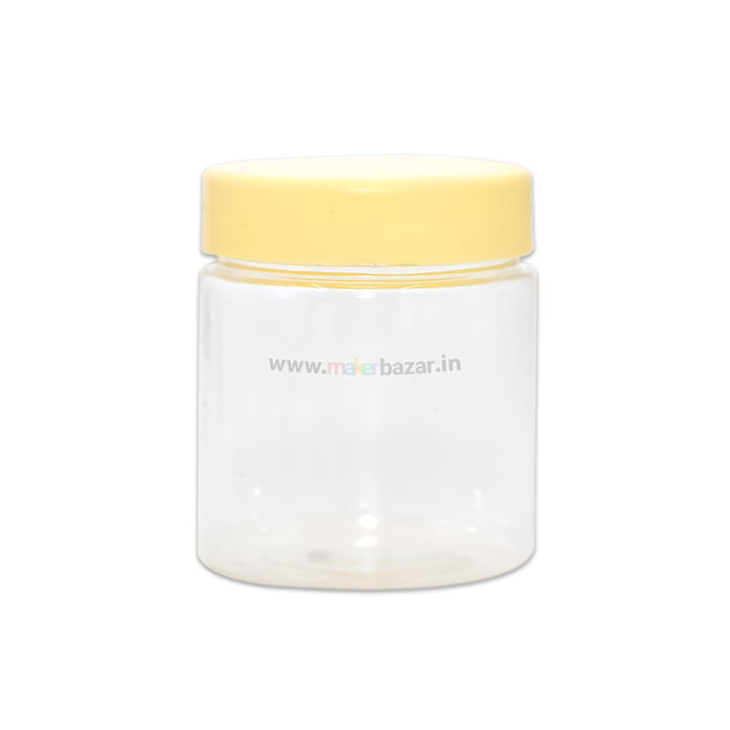 [Type 1] Plastic Round Jar Storage Box Container with Yellow Lid