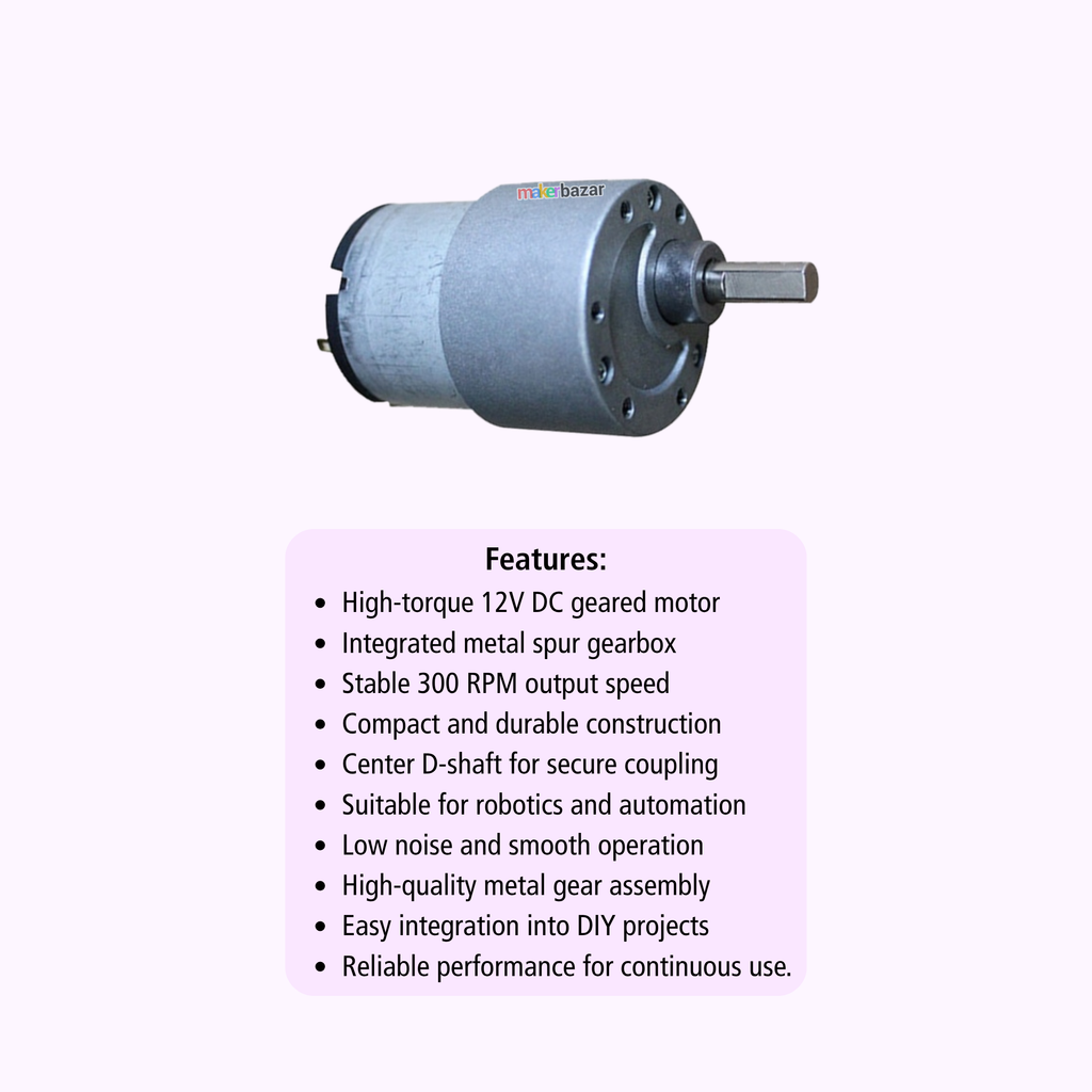 JGB37-520 12V 300RPM Metal Gear DC Motor