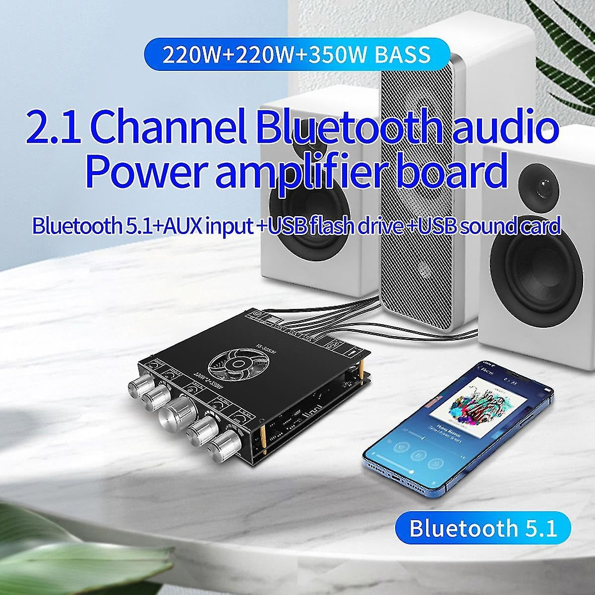YS-S350H 2.1 Channel Bluetooth Digital Subwoofer Amplifier Board 220Wx