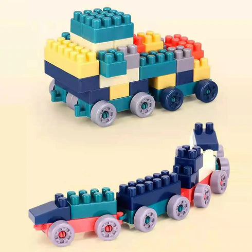 100pcs Train Candy Toy Plastic Building Blocks, Early Creative Learnin