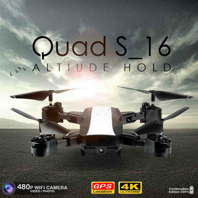 Quad: S_16 Drone Camera S16 Wifi Fpv Mavic 4k HD Camera With Remote Co