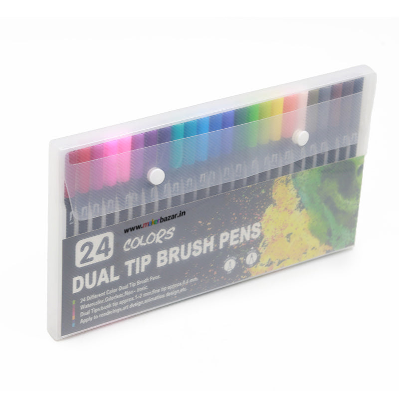 Buy Now 24 Colors Dual Tip Brush Pens