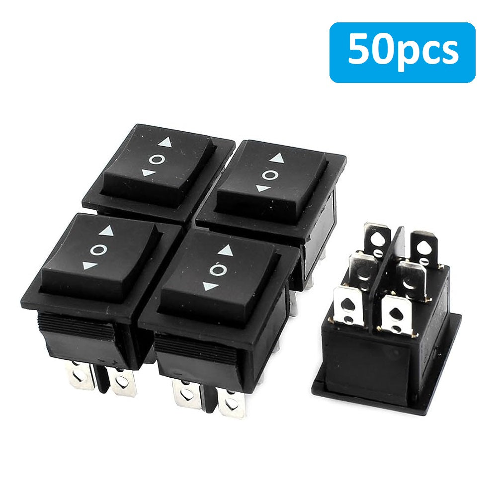 16A 250V DPDT Momentary Rocker Switch 6 Leg (Spring Action)