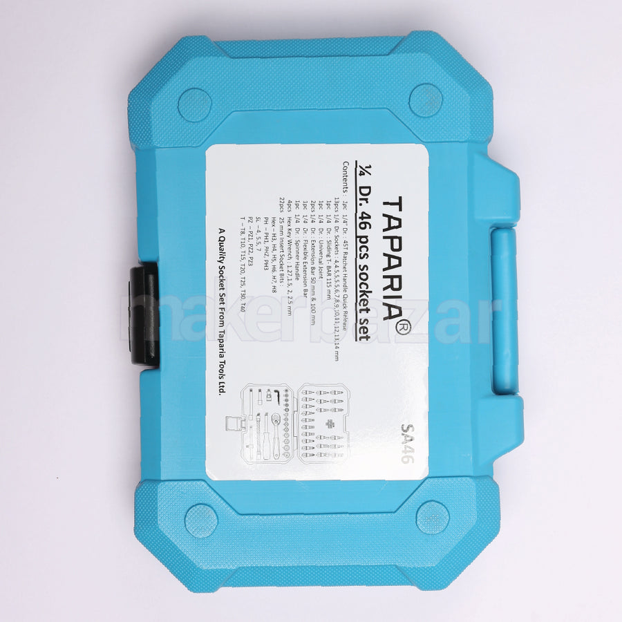 Taparia: SA 46 Socket set- 6.3mm Square Drive