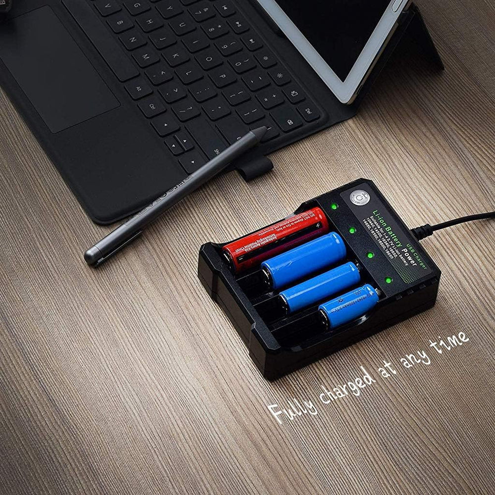 [Type 2] 18650x4 Li-Ion Battery USB Charger Adapter (Retractable Sprin