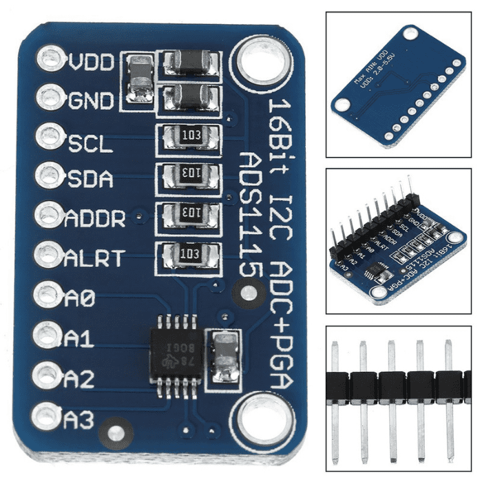 ADS1115 16-Bit ADC- 4 Channel with Programmable Gain Amplifier