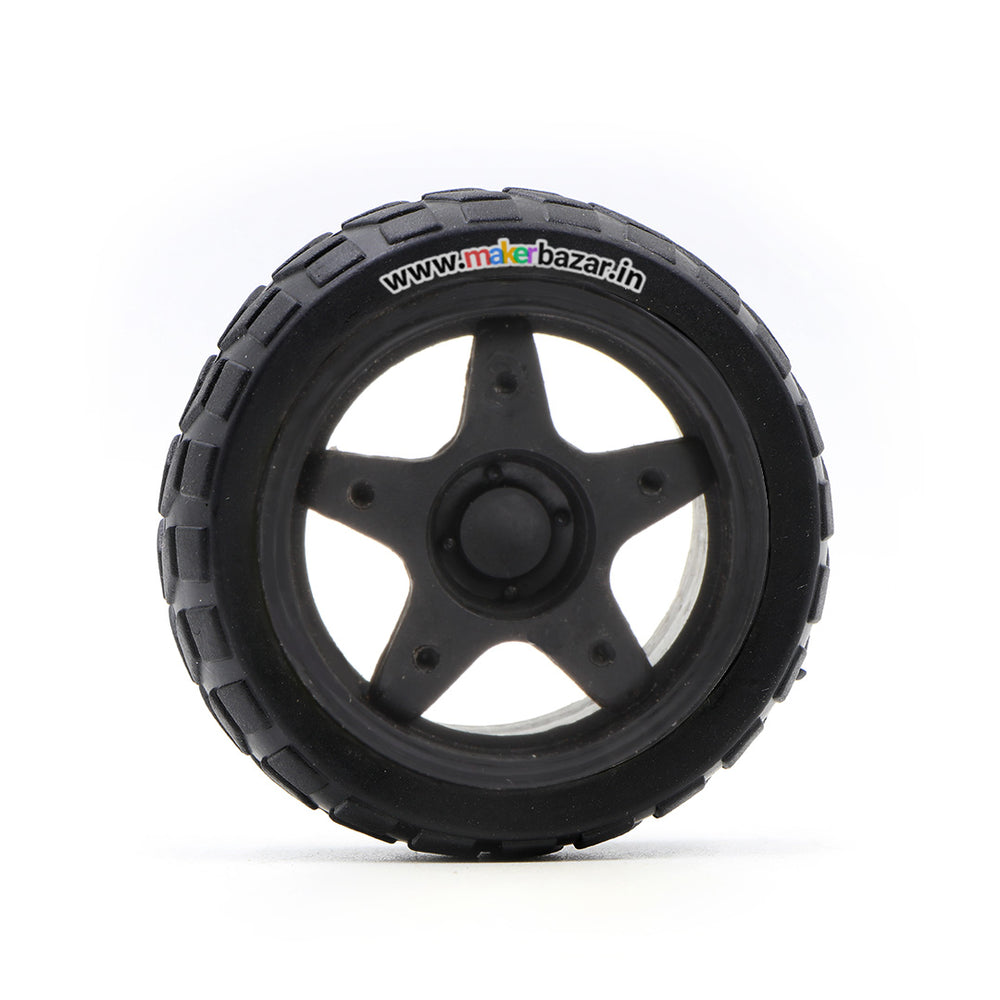 Robot Wheel 65mmX28mm for BO Motors - Durable Rubber