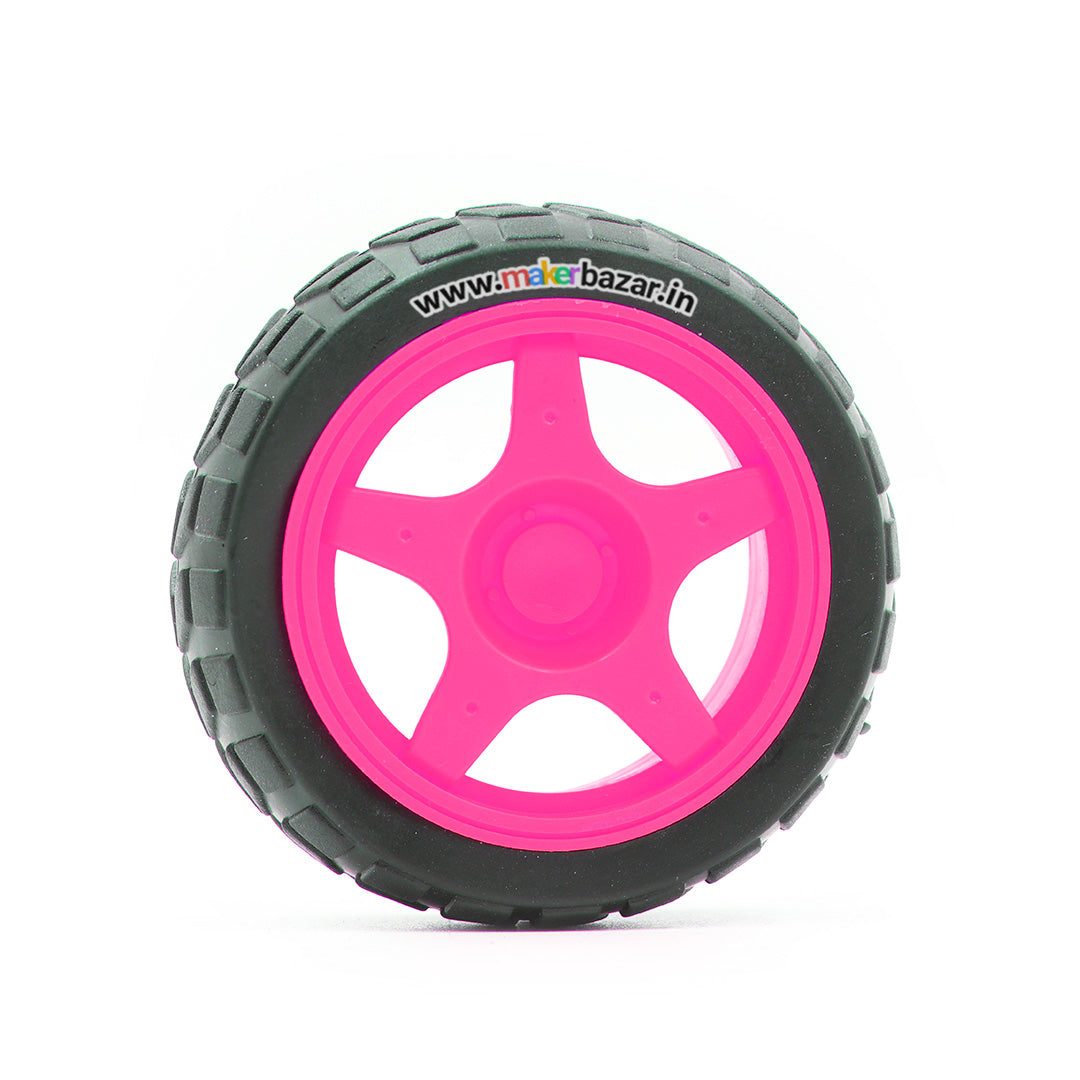 Robot Wheel 65mmX28mm for BO Motors - Durable Rubber