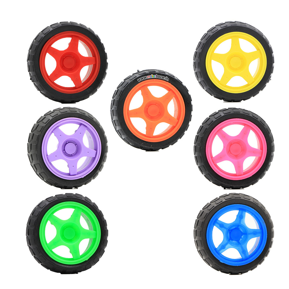 Robot Wheel 65mmX28mm for BO Motors - Durable Rubber