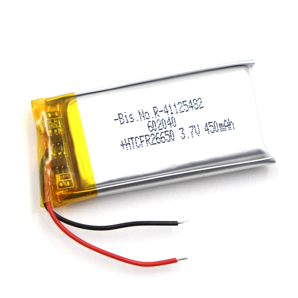 Generic: 602040 3.7 V 450mAh Lipo Battery - Single Cell Lithium Polyme