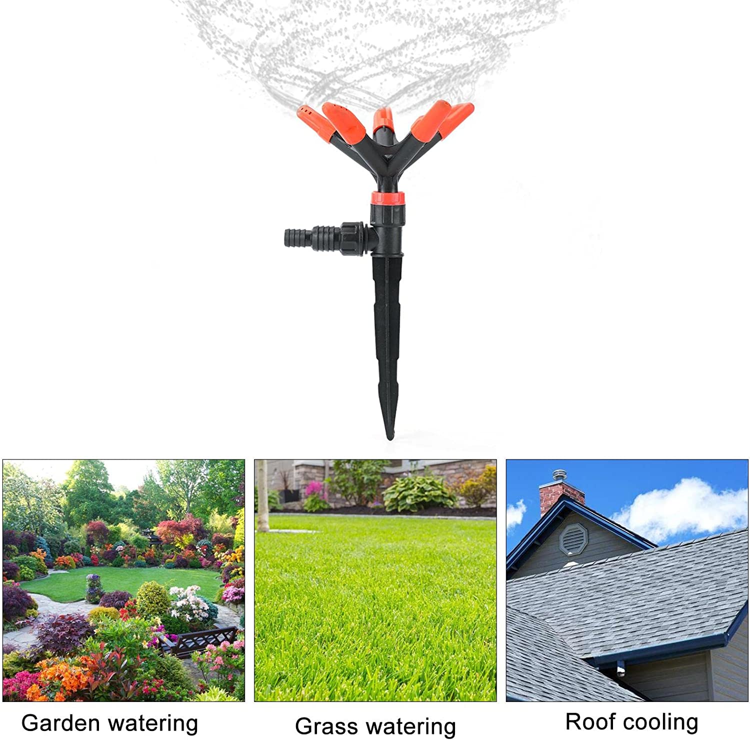 5 Arm 360° Rotating Water Sprinkler for Garden