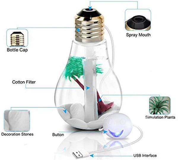 Light Bulb Design Portable Humidifer for Home Decor