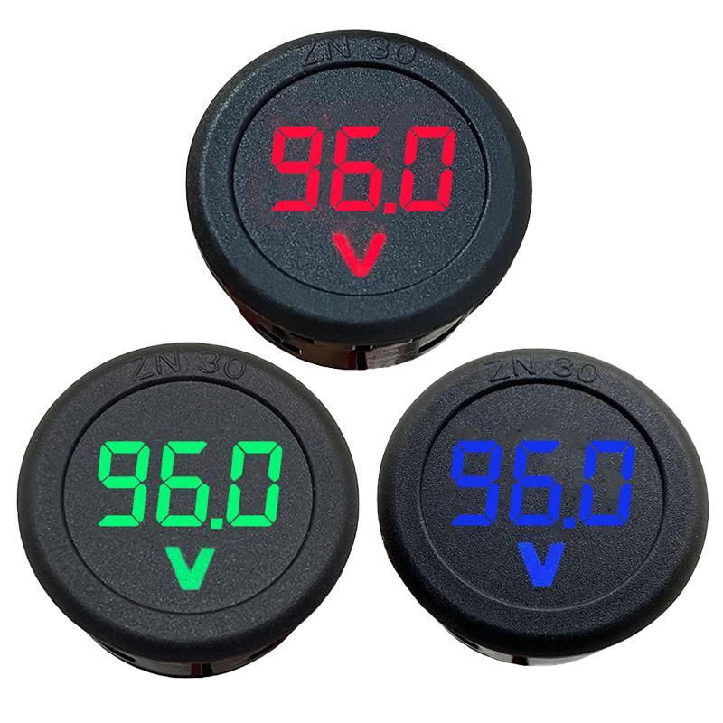 Circular Two-Wire Voltmeter DC 5-100V Round LED Display