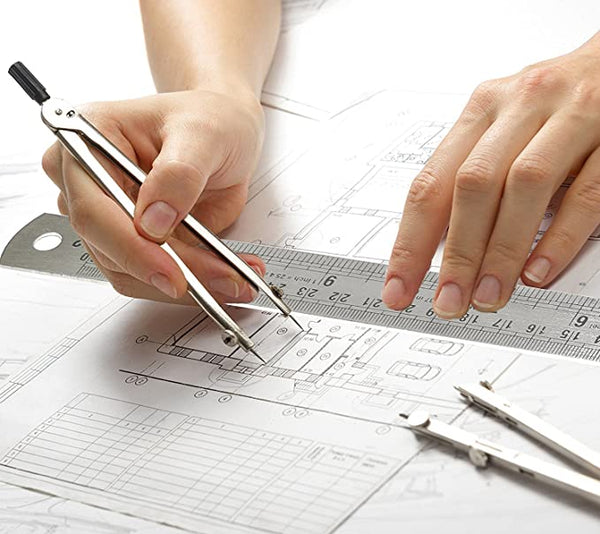 Stainless Steel Ruler 12 Inch for Safe Precise Measurements