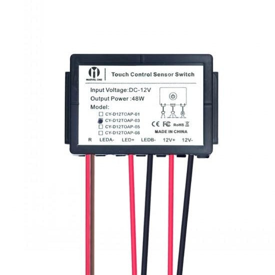 Single Touch Sensor Switch For Glass Lamp Mirror Light LED 12VDC 4A On