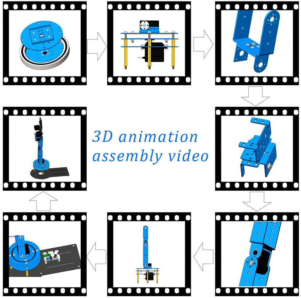 6DOF Metal Robotic Arm Complete Kit with Wireless Remote