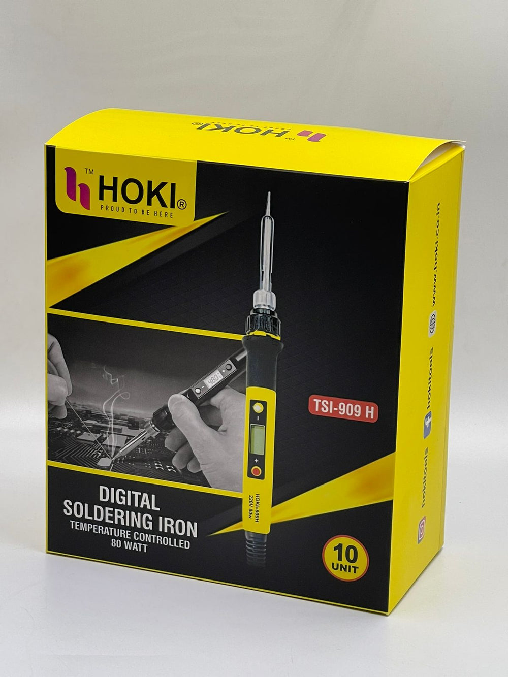 Hoki: 909 80W Digital Adjustable Temperature Soldering Iron with LCD D