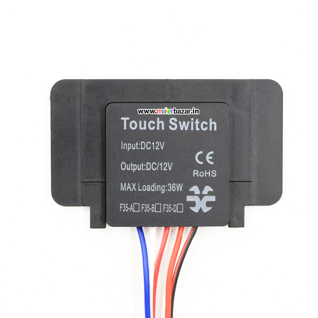 F35D - 12V 3A Triple Mirror Touch Switch With Dimmer Operate Two LED S