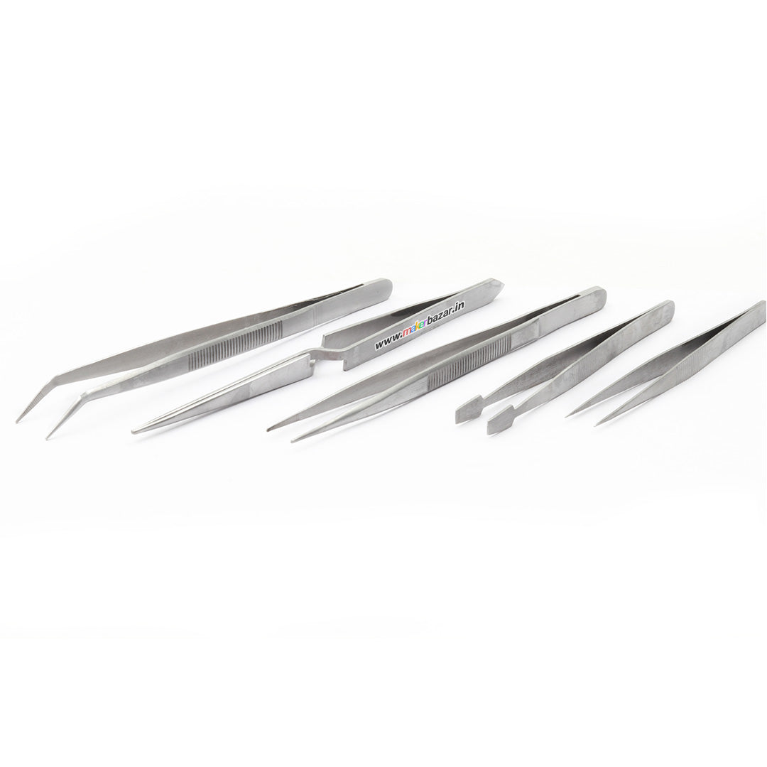 Generic: [Type 2] 5pc Universal Stainless Steel Tweezer Set